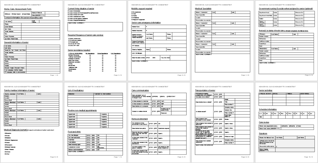 home care assessment form template-full preview-wise caregiving. - Wise ...