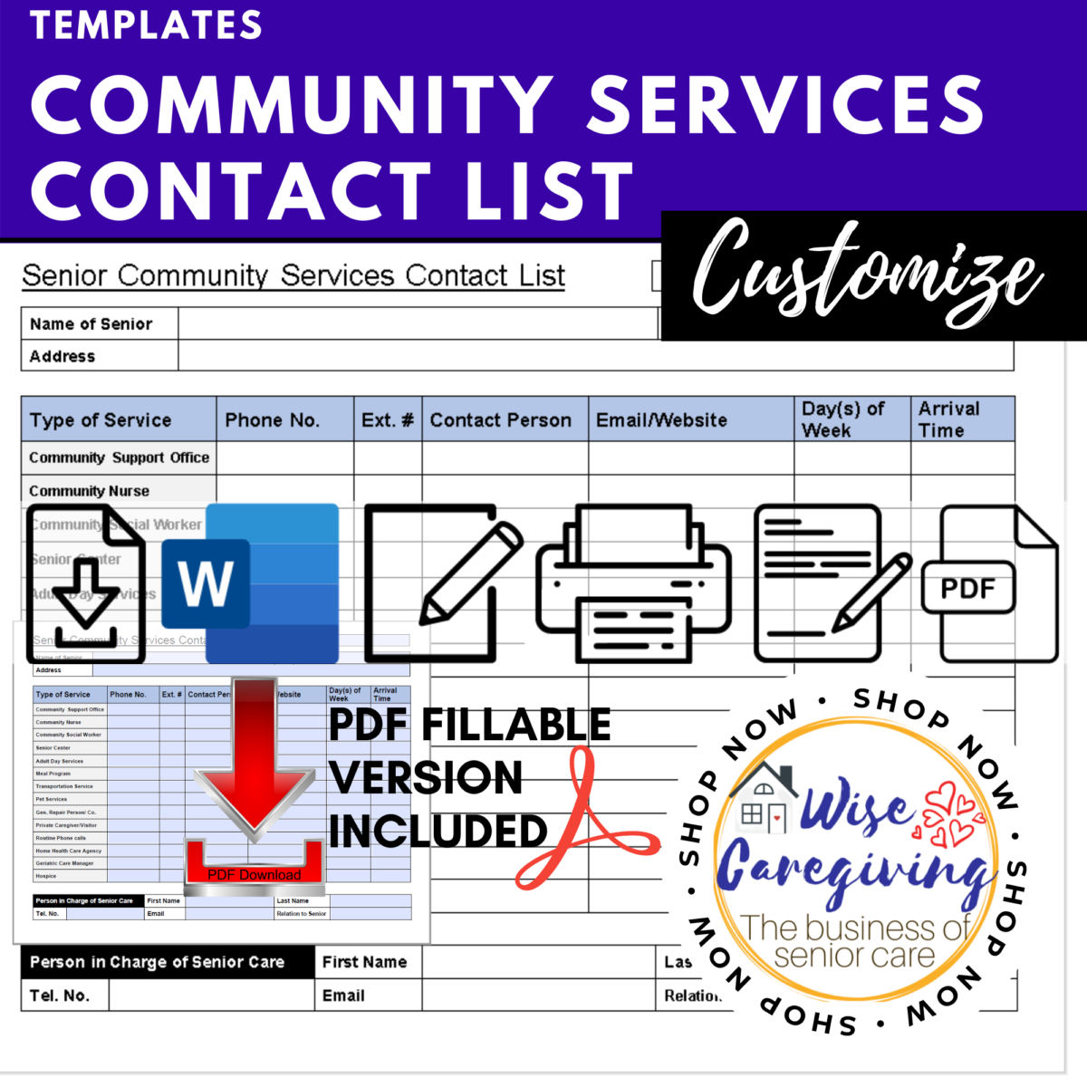 senior community services contact list template-wise caregiving (1 ...