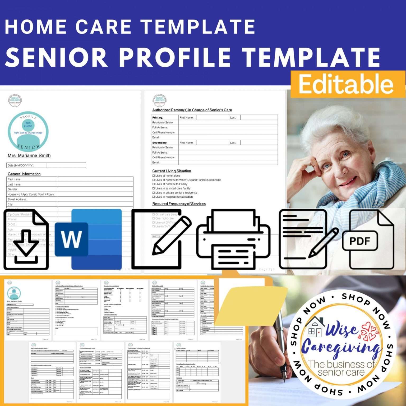 senior profile form - Wise Caregiving