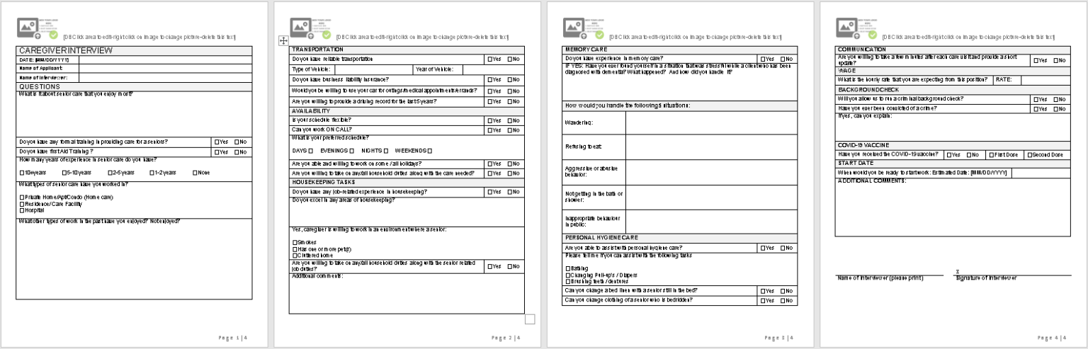 caregiver interview-full preview sample - Wise Caregiving