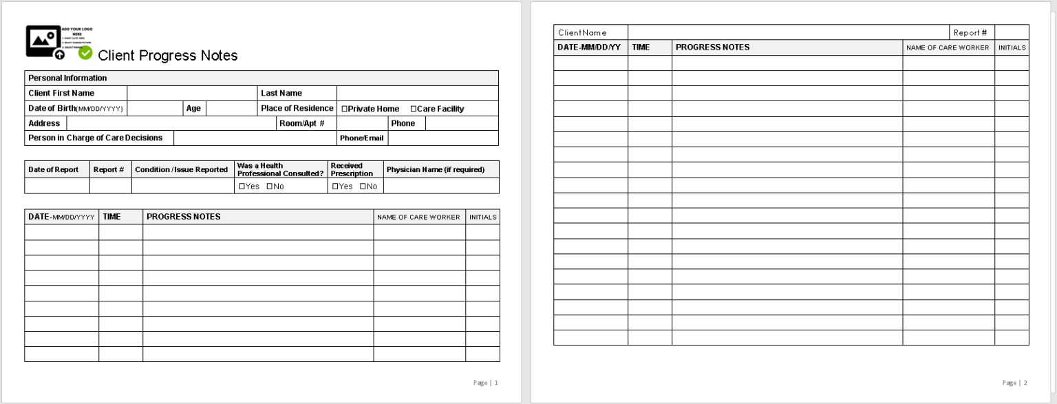 client progress notes-sample - Wise Caregiving