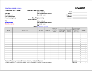 senior care invoice-sample - Wise Caregiving