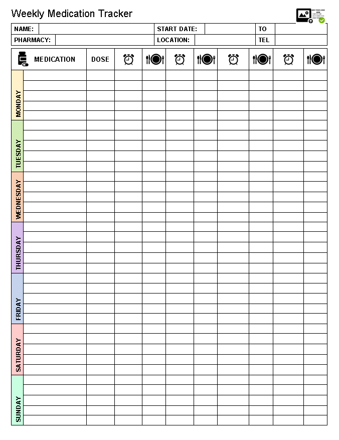 weekly medication tracker-sample - Wise Caregiving