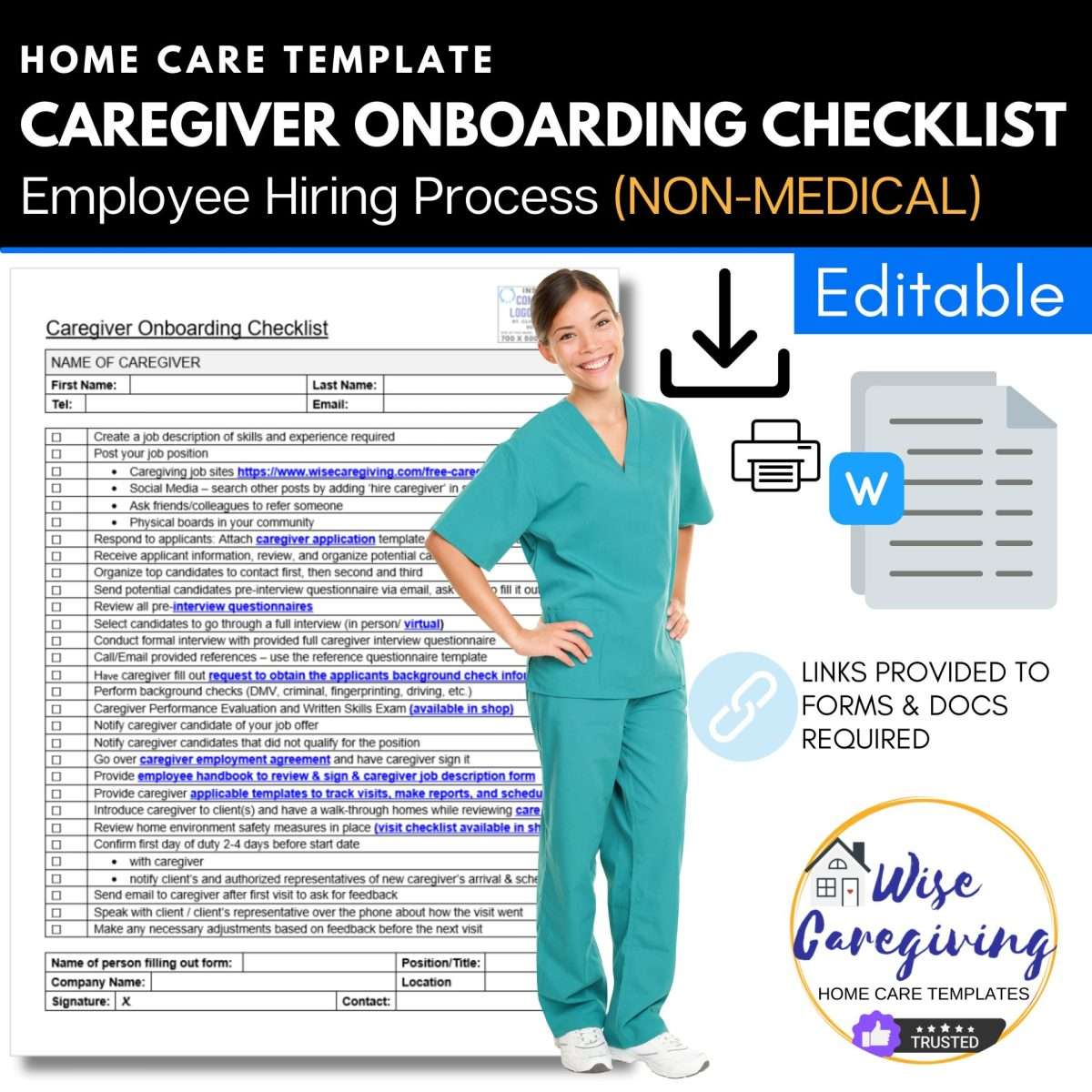 Hire a Caregiver Checklist - Wise Caregiving