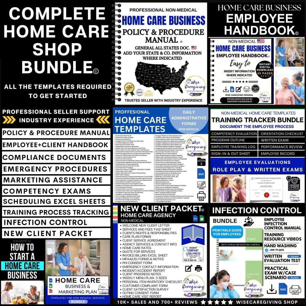 Home Care Business Start-Up Bundle-Non Medical-WiseCaregiving Template ...
